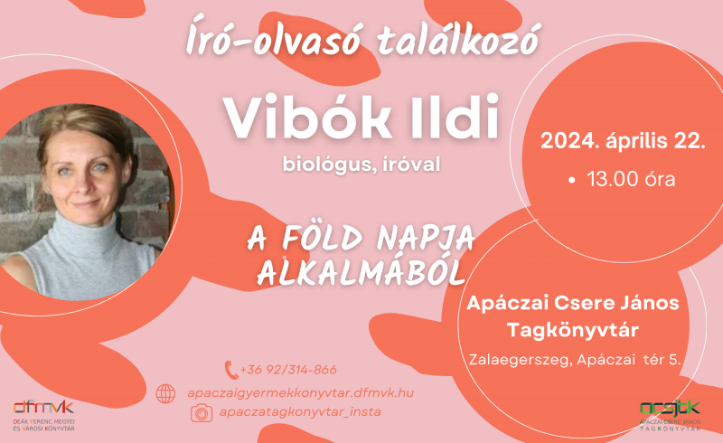 Zalaegerszeg Turizmusa - » Író-olvasó találkozó Vibók Ildivel